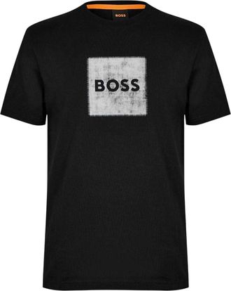 HUGO BOSS T-Shirt f&uuml;r Herren, Logo, Baumwolle (Schwarz)