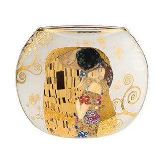 Gustav Klimt Goebel Vase Artis Orbis - Der Kuss aus Glas, Ma&szlig;e: 26cm x 10cm x 22cm, 67-000-74-1