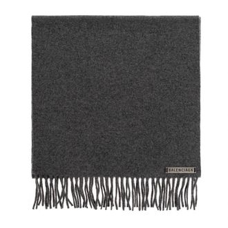 Balenciaga Cashmere Schal mit Logo - - Accessories - Damen - Grau - ONE SIZE