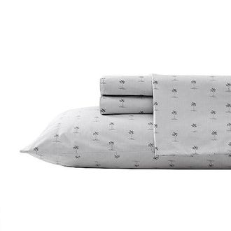 Tommy Bahama Bettwäsche-Set für King-Size-Betten, Baumwollperkal-Bettwäsche-Set, knackig und cool, stilvolle Wohnkultur (Kew Palms Grey, King)