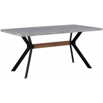 Beliani Beliani - Esstisch Grau Schwarz 90 x 160 cm mdf Tischplatte Metallf&uuml;&szlig;en Rechteckig Betonoptik Modern Scandinavien Stil