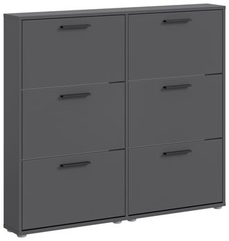 M&ouml;belando Schuhkipper >See< in Anthrazit - Praktisches Schuhregal Schuhschrank zur platzsparenden Aufbewahrung von Schuhen - Schuhkommode 116 x 103 x 17 cm (B/H