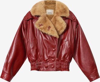 Isabel Marant Veste Valina En Cuir - Femme - Deep Red - Taille34 - Isabel Marant