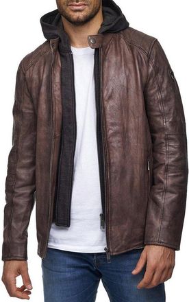 Tazzio Lederjacke 19710 Biker-Look im Two-in-One Hoodie Style (abnehmbar)