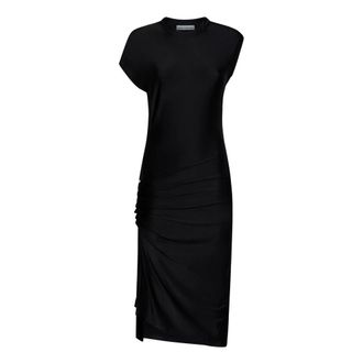 Paco Rabanne Drapiertes Midikleid - - Dresses - Damen - Schwarzk - S