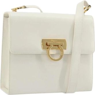 Ferragamo Sac bandouli&egrave;re en cuir pr&eacute;-poss&eacute;d&eacute; - Femme - Pre-owned - Blanc - Taille: ONE Size