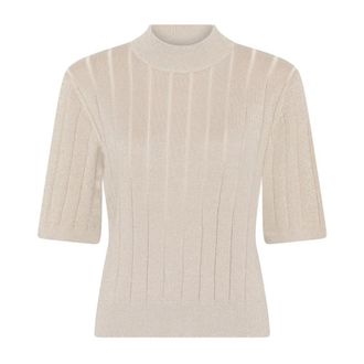 Bruuns Bazaar Anemonesbbglady Strickpullover Sand Lurex - - Knitwear - Damen - Beige - XS