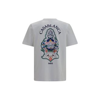 Casablanca Mens White Cotton T-Shirt
