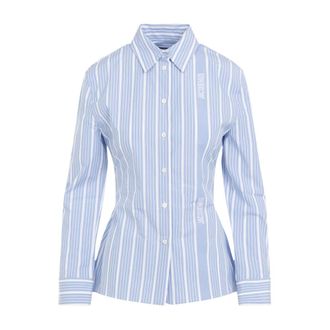 Jacquemus Gestreiftes Cut-In 3ev Jacquard Business Big Log - - Blouses & Shirts - Damen - Blau - S