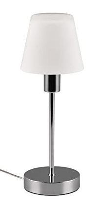 Trio Trio Lampe de table LUIS II 595700106, métal chromé, verre satiné blanc, excl. 1x E14, On/Off Touch