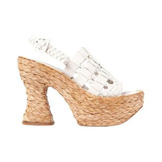 Paloma Barcel&oacute; Wei&szlig;e High Heel Jute Sandalen - - Shoes - Damen - Wei&szlig; - 38 EU