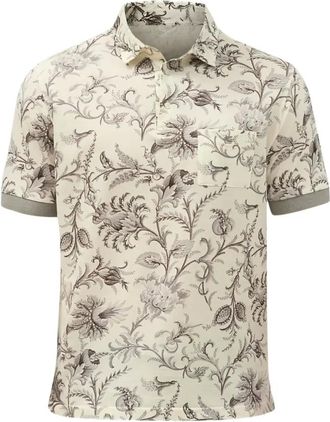 Etro Homme, Tops, Beige, Taille: XL Polo &agrave; Imprim&eacute; Floral