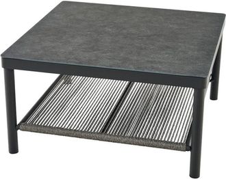 Siena Garden Siena Garden - Kansas Lounge Tisch 75x75cm Gestell aus Aluminium in matt anthrazit, Tischplatte aus Glas in dark concrete