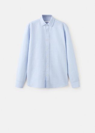 Mango Chemise regular-fit lin coton rayures bleu ciel - Homme - XXL - MANGO MAN