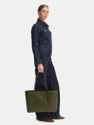 Calvin Klein Handtasche Calvin Klein Foil Logo Tote W/Pouch LV04F3274G Gr&uuml;n