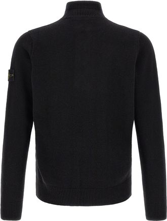 Stone Island Virgin Wool Cardigan - Black