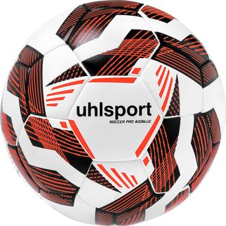 Uhlsport Soccer Pro Addglue Fu&szlig;ball Spielball Trainingsball in den Gr&ouml;&szlig;en 3,4 und 5 - Fu&szlig;ball f&uuml;r Kinder, Jugend und Erwachsene, wei&szlig;/schwarz/Fluo rot