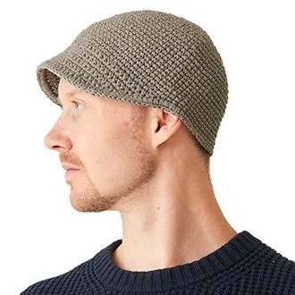 Charm by Casualbox Chapeau Homme Bonnet À Visiere - Casquette Femme Hiver 100% Coton Crochet Calot Crâne avec Bord Kufi Chimio À Rebord Abat-Jour Style Surfeur Plage Gri