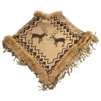 Generic Poncho Femme Hiver Chaud Chale Femme Hiver Chaud Cape Femme Pour la ville Cape Col Ch&acirc;le Pull-Over Frange &Eacute;l&eacute;gante Confort Saisonnier