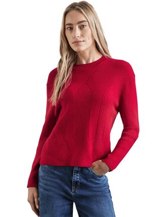 Street One Damen A302830 Strukturpullover,Rot, 34