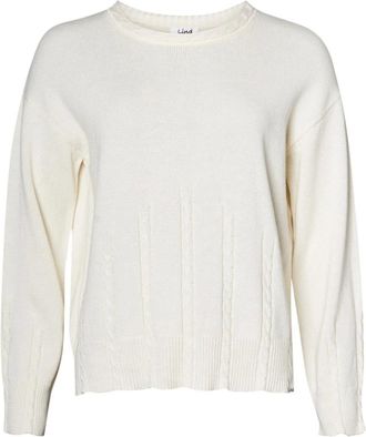 Lind Femme, Pulls, Blanc, Taille: 44 FR Tricot &agrave; col rond