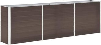 vidaXL Lit Sur&eacute;lev&eacute; Bac &agrave; Plante Pot &agrave; Fleurs Bac &agrave; Fleurs Jardini&egrave;re V&eacute;randa Jardin Patio Ext&eacute;rieur Acier Galvanis&eacute; 240x40x77 cm Marron