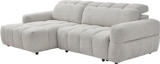 Vente-Unique Ecksofa Links Relax mit elektrisch verschiebbarer Sitzfl&auml;che - Stoff Beige - CARIALA