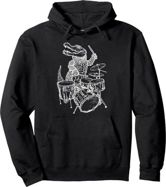 Seembo Alligator Schlagzeug Krokodil Reptilien Rock Drummer Pullover Hoodie