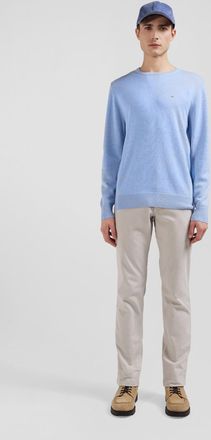 Eden Park Pull Col Rond En Laine Et Coton Ciel Coupe Regular