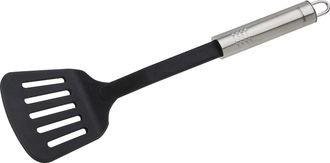 Fackelmann Fackelmann Schlitzwender 33 cm OVALGRIFF, praktischer Pfannenwender aus Kunststoff mit ergonomischem Griff aus Edelstahl, Küchenhelfer zum Kochen (Far