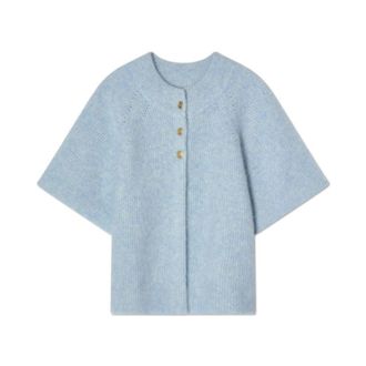 Busnel Vilanie Kurzarm-Mohair-Cardigan - - Knitwear - Damen - Blau - XS