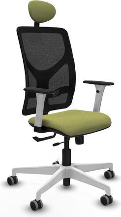 Piqueras y Crespo Schreibtischstuhl Mintgr&uuml;n, mit wei&szlig;en und schwarzen Armlehnen, h&ouml;henverstellbare Lendenwirbelst&uuml;tze und festes Kopfteil, ausgestattet mit Syncro/Tras