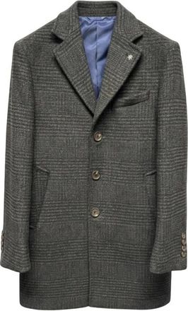 Manuel Ritz Homme, Manteaux, Vert, Taille: M Checked Coat