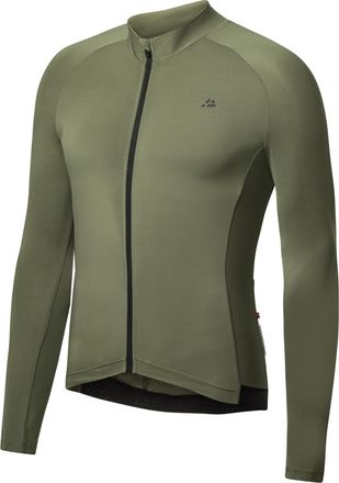 Danish Endurance Langarm Radtrikot Herren mit Reißverschluss, Fahrradtrikot mit Taschen, Schnelltrocknend, Olivgrün, XL
