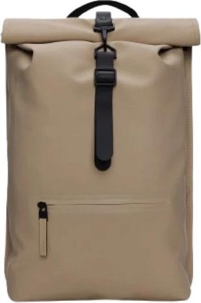 Rains Beiger Rolltop Rucksack Zubeh&ouml;r - - Bags - unisex - Beige - ONE SIZE