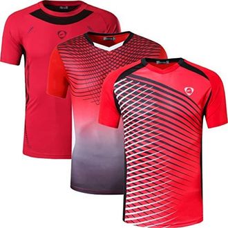 Jeansian Jeansian Homme Sportswear 3 Packs Sport Slim Short Sleeves Compression T-Shirt Tee LSL3225_230_248 Red XL