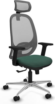 Piqueras y Crespo B&uuml;rostuhl, zylindrisch, mit 2D-Armlehnen, h&ouml;henverstellbarer Lendenwirbelst&uuml;tze und Kopfteil, h&ouml;henverstellbar und neigbar, ausgestattet mit 3 Positio