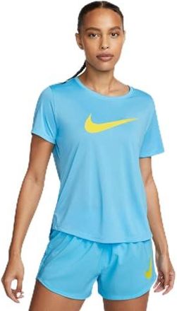Nike W NK One DF SWSH HBR SS T-Shirt, Bleu Baltique, L Femme