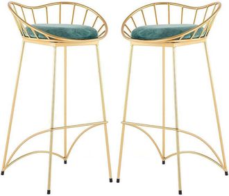 Generic Samtbezogene Barhocker mit R&uuml;ckenlehne und gepolstertem Sitz, 76 cm hoch, f&uuml;r K&uuml;cheninseln, Kneipen, Bistros und Restaurants