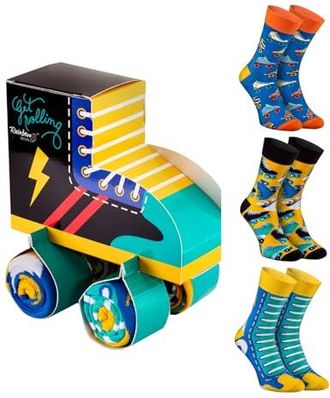 Rainbow Socks Femme Homme Chaussettes le Roller Skates - 3 Pair - Taille 41-46