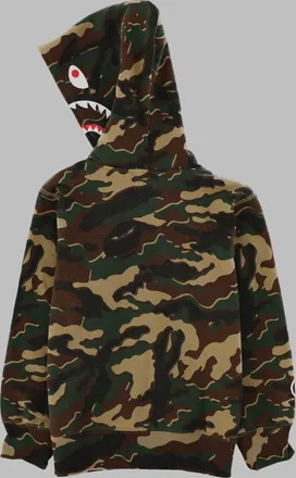 A Bathing Ape Shark Graphic Full-Zip Hoodie - Green