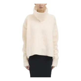 Marc Le Bihan Pull en Mohair &agrave; Col Haut - Femme - Pulls - Blanc - Taille: 40 FR