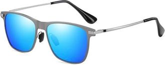 Generic Lunettes De Soleil Polaris&eacute;es &Agrave; Monture M&eacute;tallique For Hommes, Lunettes De Soleil De Conduite Tendance(Blue)