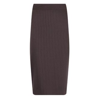 Elisabetta Franchi Femme, Jupes, Brun, Taille: 38 FR Jupe midi ajust&eacute;e