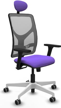 Piqueras y Crespo Gepolsterter Schreibtischstuhl mit 3D-Armlehnen, h&ouml;henverstellbarer Lendenwirbelst&uuml;tze und festem Kopfteil, ausgestattet mit 3 Positionen und Schneids