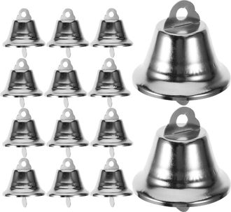 Amosfun st&uuml;cke Handwerk Glocken Jingle Bells Mini kleine Glocken Silber windspiele Vintage Eisen Weihnachten DIY Handwerk windspiele Machen