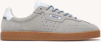 Faguo Baskets cuir su&egrave;de gris clair
