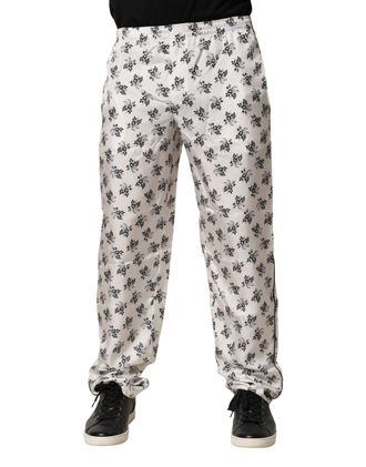 Dolce & Gabbana Mens White Floral Silk Casual Lounge Pants