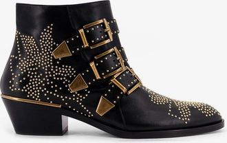 Chlo&eacute; Leather Susan boots with metal details - CHLOE - gender_Woman