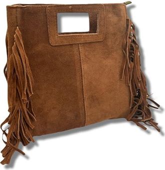 Migura Sac pour femme élégant design vintage avec franges, Shopper Sac bandoulière à main en cuir italien spacieux Mode été Idéal pour les voyages et tous le